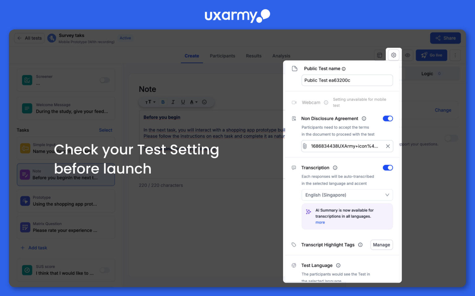 How To Create A Usability Test In UXArmy (Step-by-Step Guide)